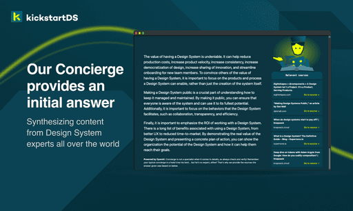 Launching the Design System Concierge // kickstartDS