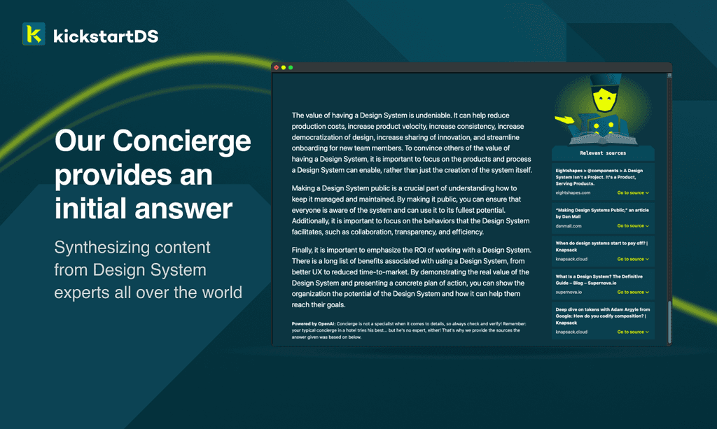 Launching the Design System Concierge // kickstartDS